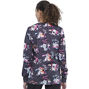 Cherokee Prints Women Warm Up Scrubs Jacket Snap Front CK301, XS, Selfie Care