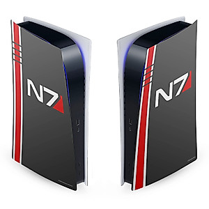 Head Case Designs Officially Licensed EA Bioware Mass Effect N7 Logo Graphics Vinyl Faceplate Sticker Gaming Skin Decal Cover Compatible With Sony PlayStation 5 PS5 Digital Edition Console
