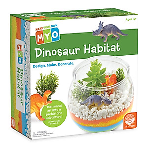 MindWare Make Your Own Dinosaur Habitat – Fun & usable DIY Dino Crafts for Boys, Girls & Teens – Make a Sand-Art Dinosaur Habitat with All Pieces Included – 12 pcs – Ages 6+
