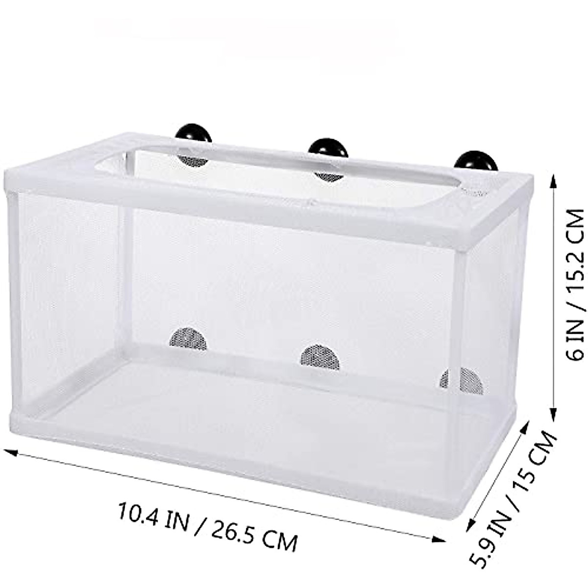 Large Fish Breeder Net with Suction Cups,Nylon Mesh Fish Fry Hatchery Breeder Isolation Box Separation Net for Fish/Plants/Shrimp Fish on Aquarium Tank