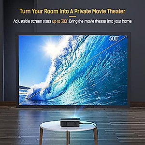 SMONET Movie Projector, Native 1080P Projector 4K Support 5G WiFi Bluetooth Projector 9500L Outdoor Projector Home Video LED iPhone Projector Compatible with Phone TV Stick Laptop PC HDMI USB DVD