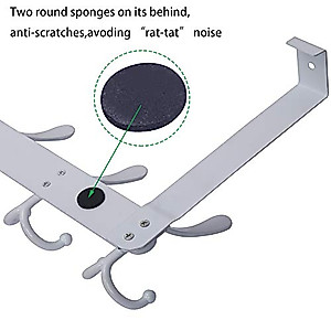 WEBI Over The Door Hook Door Hanger Hook Rack with 5 Tri Hooks for Hanging Coats, Over The Door Towel Rack Towel Hanger Door Coat Hanger Over Door Coat Rack for Bathroom,Behind Back of Door,White