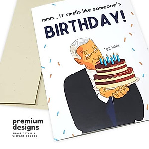 Sleazy Greetings Funny Joe Biden Sniffing Smelling Birthday Card | Joe Biden Gag Gift | Political Bday Congratulations Joe Biden Card