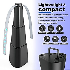 Fly Fans for Outdoor Tables Foldable Portable Retractable Fan with Holographic Blades (2pcs)