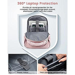 LOVEVOOK Laptop Backpack for Women, Slim Business Laptops Bag with Separate Computer Compartment Stylish Daypack for College Work Travel, Fits 15.6" Laptop