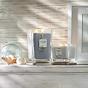 Yankee Candle 5038581050256 Elevation Coll. W/PLT Lid-Medium Square Candle with 3 Wicks Shore Breeze 1591088E, one Size, …