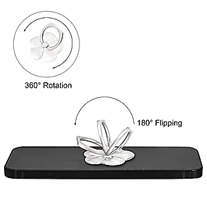 uxcell Transparent Phone Ring Holder, Clear Finger Grip Stand for Phone, Case, Tablet (Leaves Shape)