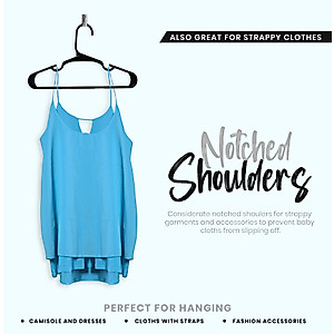 Utopia Home 60 Pack Kids Hangers - 11.5 Inch Plastic Baby Hangers for Closet - Childrens Hangers for Clothes & Infant Hangers for Closet - Ideal for Everyday Standard Use (Black)