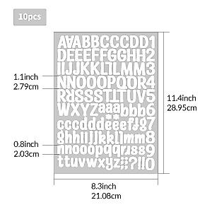 1260 Pieces 10 Sheets A4 Vinyl Letter Sticker, Self Adhesive Letters Numbers Mailbox Numbers Sticker for Signs, Window, Mailbox, Door (White,1 Inch)