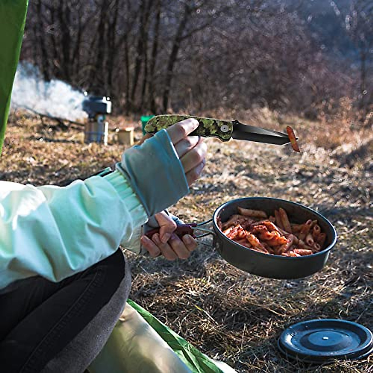 Orptrm Pocket Knife for Men, Folding Knife with Clip Outdoor Hunting Camping Hiking Knife for Men Women