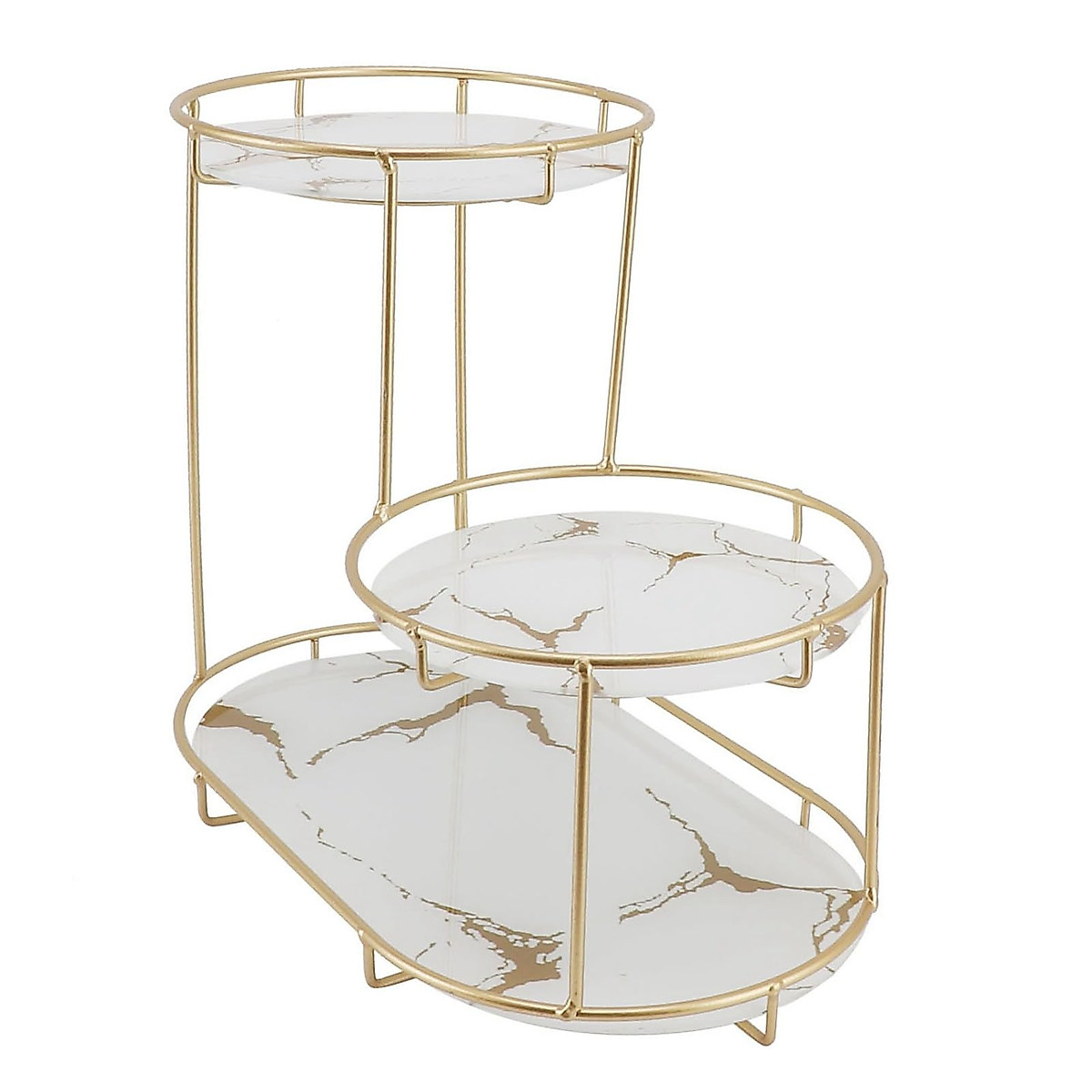 Bathroom Counter Organizer, Iron Glass 2 Tier Vanity Tray, Skincare Makeup Organizer Shelf, Vanity Organizer Bathroom Counter Shelf for Cosmetics, Toiletries, Lotions, Perfumes