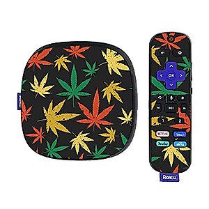 MightySkins Skin Compatible with Roku Ultra HDR 4K Streaming Media Player (2020) - Rastafari Kush | Protective, Durable, and Unique Vinyl Decal wrap Cover | Easy to Apply | Made in The USA