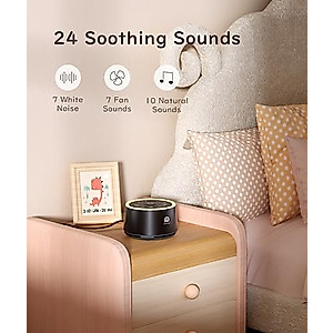 White Noise Machine - Dreamegg Sound Machine for Baby Kid Adult, Noise Machine for Sleeping with 24 Calming Sound, Ambient Nightlight, Continuous or Timer, Loud Sleep Machine for Home Nursery Office