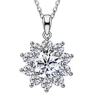 Jewelry for Wife Women Diamond Necklace for Women 1CT-3CT Wedding Anniversary Birthday Gifts for Wife Girlfriend Women's jewelry Sunflower Moissanite Pendant Necklaces Gift for Her Mom Daughter Grandma on Birthday Anniversary Christmas Mother’s Day Valent