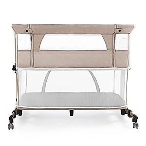nordmiex Baby Crib,Baby bassinets Crib for Newborn,Adjustable Baby Bed for Infant/Baby,Beige