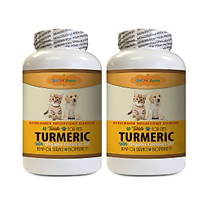 Dog Joint Supplement Chews - Turmeric with Coconut and Hemp Oil for Dogs and Cats - Natural Treats - Anxiety Relief - Joint Health - Dog Turm RIC Supplement - 120 Treats (2 Bottles)