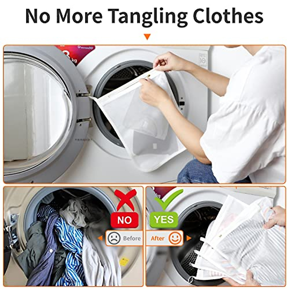 Vaadonazio 3pc L/m/s Durable Honeycomb Mesh Laundry Bags For Washing Machine, Laundry Mesh Bags For Delicates, Bras, Garment, Sweater, Undergarment, Socks, Lingerie, Underwear, Laundry Protection Bag