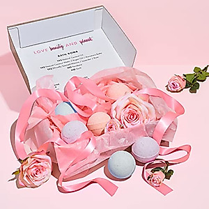Love Beauty and Planet Bath Bombs Gift Set Gift Ideas for Her, Wife, Bath and Body Pampering Gift Set Murumuru Butter and Rose, Coconut Water and Mimosa Flower, Argan Oil and Lavender Paraben Free