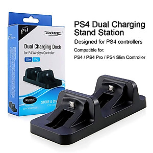PS4 Controller Charger Dual Charging Station Dock for PlayStation 4 DualShock Controllers(PS4, PS4 Pro, PS4 Slim)