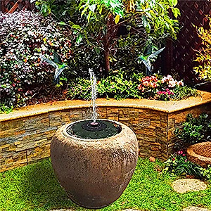 Lotus Leaf Solar Fountain Pump,Free Standing Solar Water Fountain Floating Bird Bath Fountain with 5 Flower Shape Nozzles,Monocrystalline Solar Pond Pump for Outdoor Garden Pool-Lotus 21cm(8.26inch)
