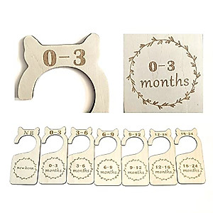 LKYUYV Premium Wood Baby Closet Dividers,Baby Clothes Organizers Home Nursery Decor,from Newborn to 24 Month,Baby Closet Organizers,Nursery Decor,Baby Clothes Organizers（7 Pieces）