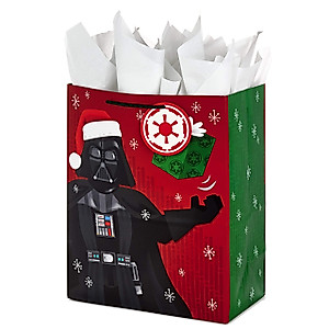 Hallmark 13" Large Star Wars Gift Bag with Tissue Paper (Darth Vader) for Holiday and Christmas Presents