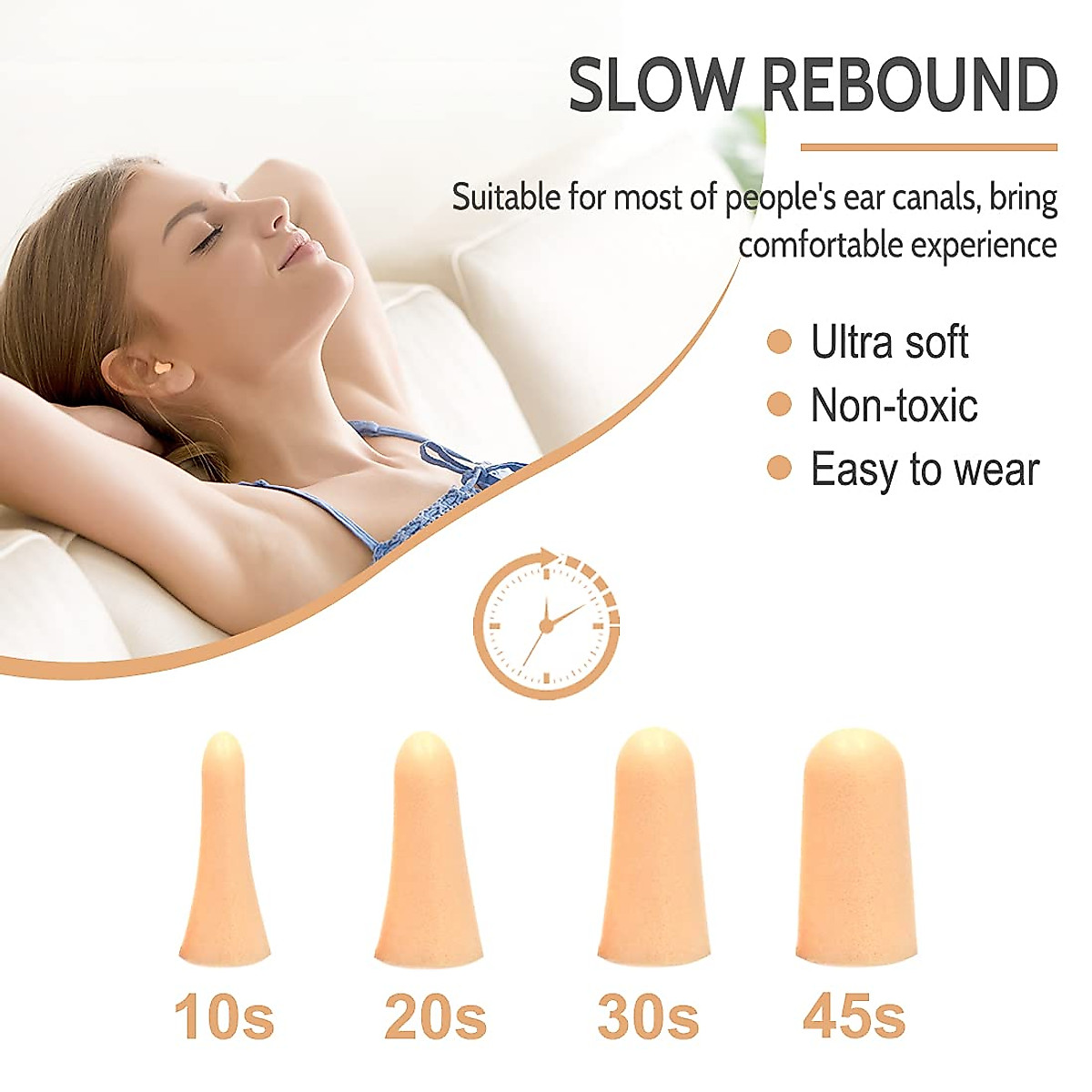 LYSIAN Ultra Soft Foam Earplugs for Sleep 38dB SNR, Noise Reduction Ear Plugs for Sleeping Noise Cancelling, Snoring, Shooting,Work,Plane-60 Pairs