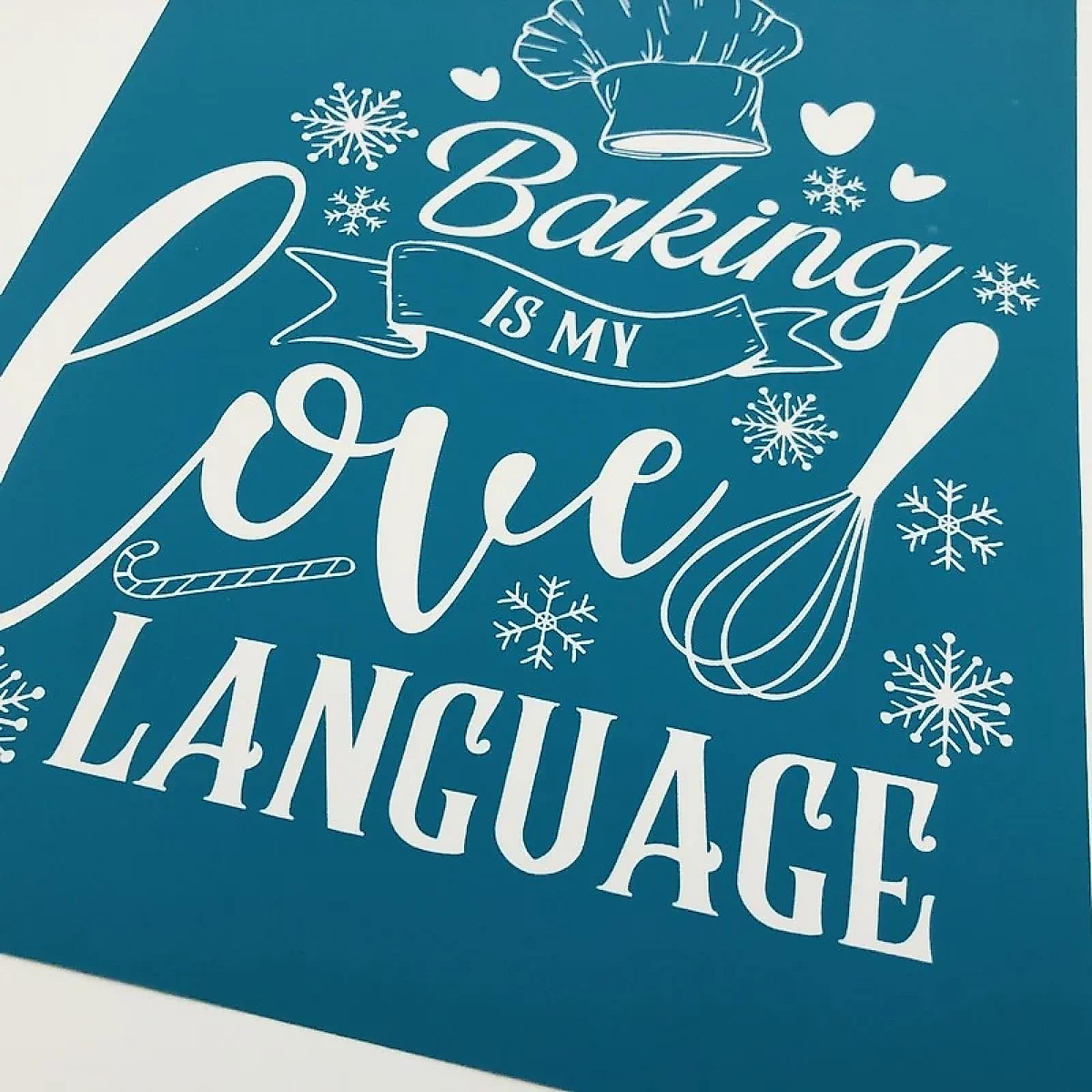 MANGOUSONG Screen Printing Kit,22x28cm Baking is My Love Language Mesh Screen Stencils Self-Adhesive Silk Screen Printing Stencil for Canvas Bag Washable