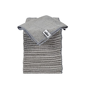 Rubbermaid Microfiber Cloth Towels, 24 Pack, 14"x14", Non-Scratch, Reusable/Washable for Cleaning/Wiping/Polishing for Home/Kitchen/Car