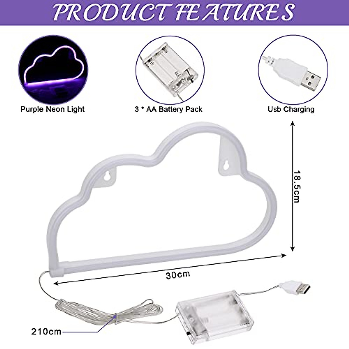 AESTHETIC AURORA 85 PCS 4x6" Photo Wall Collage Kit, Aesthetic Posters & Cloud LED Lights For Bedroom, Picture Collage Kit For Wall Aesthetic Indie Room Decor & Neon signs, Double Sided Tape Included