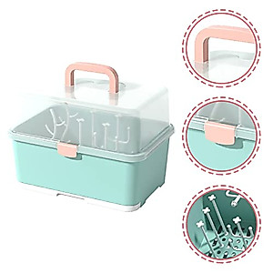Zerodeko Dish Drying Rack Baby Bottle Drying Rack with Lid Cover Baby Bottle Storage Box Sippy Cup Drying Holder Bottle Nipples Accessories Space Saver Kitchen Cabinet Organizer Bottle Sterilizer