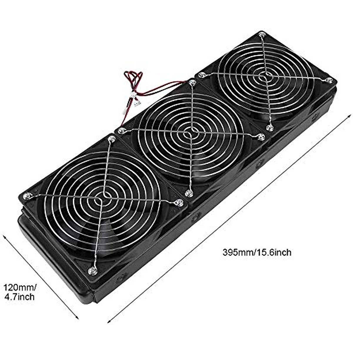 ASHATA CPU Water Cooling Radiator 18 Pipe Aluminum Heat Exchanger for Computer PC CPU Water Cool System, Water Cooling Drain Row with Fan Radiator, 120mm x 360mm