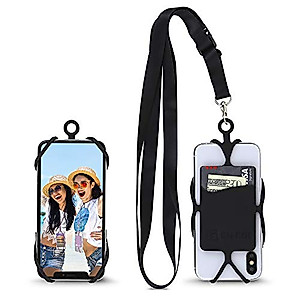 Gear Beast Universal Crossbody Pocket Cell Phone Lanyard Compatible with iPhone, Galaxy & Most Smartphones, Includes Phone Case Holder,Neck Strap Black
