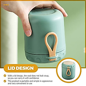 Containers with Lids Breakfast Cup Soup Cup with Lid Portable Leakproof Insulated Food Jar Lunch Container Vacuum Soup Flask for Hot Food ( Green ) Cereal Cup Travel Container