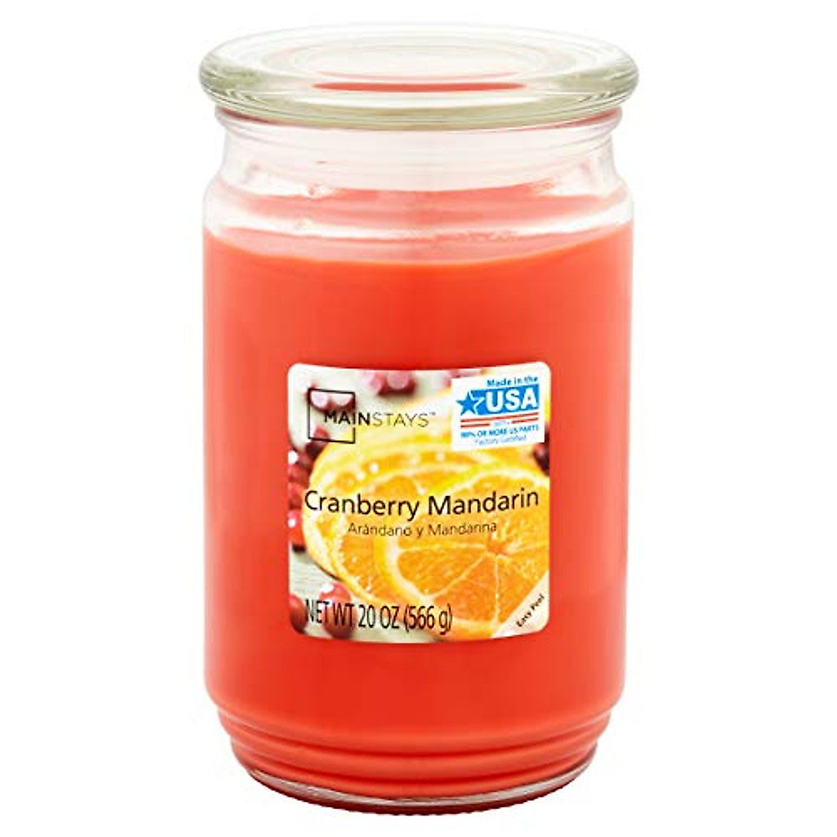 Mainstay Candle Cranberry Manderin Medium Jar Candle