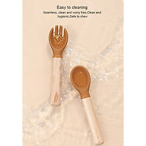 Silicone Baby Spoons- Silicone Tips for Toddlers and Baby- Self-Feeding Utensils (Pack of 4)