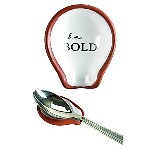 Be Bold Glossy Brown 2 x 3 Terra Cotta Decorative Countertop Spoon Rest