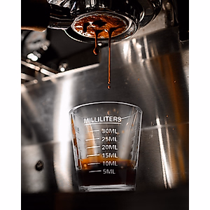 SAIAOKJ Shot Glasses Measuring Cup Set 2PACK Espresso Shot Glasses Liquid Heavy Glass 26-Incremental Measurement 1 OZ, 2 TBS, 6 TSP, 30 ML Kitchen Tools (Red)