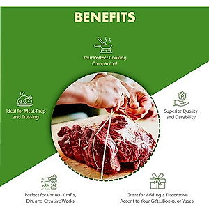 Regency Wraps Butchers Cooking Twine, Made of Heavy-Weight Natural Cotton for Turkey Trussing and Meat Prep for Roasting 1200ft Cone, Approx. 1LB Pack of 1