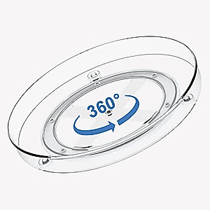 HYDROWE Lazy Susan Organizer, Round Plastic Turntable Organizer Organization Storage Container Bins,Spinning Organizer for Spices,Vanity Countertop Makeup Organizing(9.25 Inch+10.6Inch)