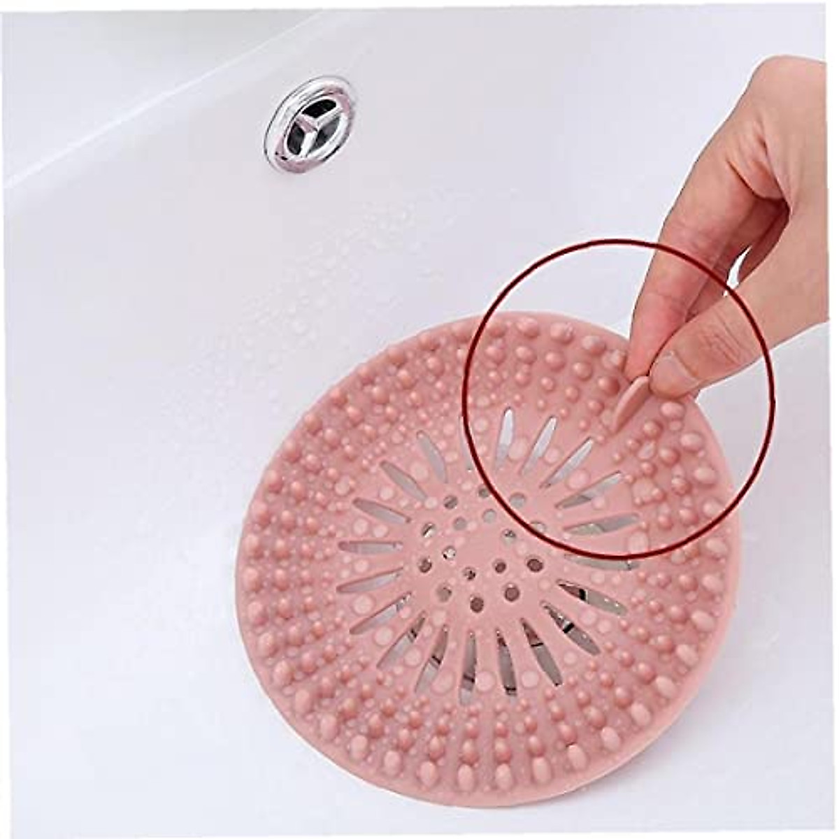 Ruluti 2pc Sink Sewer Filter Silicone Floor Drain Strainer Water Hair Stopper Bath Catcher Shower Cover Kitchen Bathroom Anti Clogging
