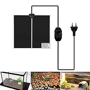 Hamiledyi 14W Reptile Heating Pad,Warmer with Temperature Adjustment Control Under Tank,Terrarium Heater Mat for Gecko,Turtle,Tortoise,Snakes,Lizard,11x11 in(2 Pcs)