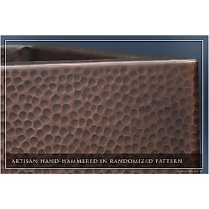 FSW1100 LUXURY 33-INCH HEAVY 12-GAUGE DARK PATINA COPPER FARMHOUSE SINK, INCLUDES ACCS, FLAT FRONT