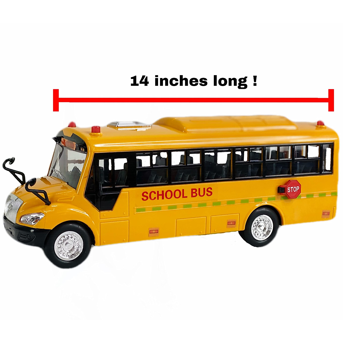 Big Daddy Huge Yellow School Bus with Lights and Cool Openable Doors Pull Back Toy School Bus with Sounds and Songs for Girls, Boys, Toddlers