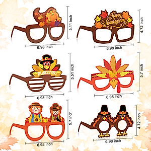 Fall Thanksgiving Party favors, 24 Pack Turkey Thanksgivings Glasses Photo Props Holiday Eyeglasses Frames Thanksgiving Accessories Gifts for Kids Adult Fall Thanksgiving Harvest Party Decorations