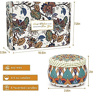 Scented Candles Gifts for Women, 6 Pack 4.4 Oz Candles for Home Scented, Aromatherapy Candle Gift Set, Natural Soy Wax Relaxing Candle for Birthday, Valentines, Mom, Women and Men