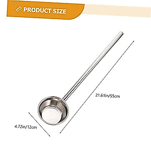 LIFKICH Long Handle Water Spoon Stainless Steel Serving Spoons Portable Bathtub Punch Ladle Wine Dipper Bath Rinse Cup Ladels and Spoons Soup Ladle Soup Scoop Kitchen Ladle Washed Shampoo