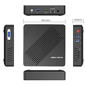 MINISFORUM N40 Mini PC Fanless Silent Desktop Computer 4GB RAM, 64GB eMMC Micro PC, Celeron N4020 up to 2.8GHz, 1000M LAN, HDMI&VGA, Support Auto Power On Mini Computer