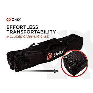 Onix Pickleball 2-in-1 Regulation-Size Portable Net and Practice Net Set Includes Carrying Case with Wheels