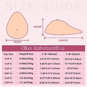 IVITA One Piece A Cup Teardrop Shape Silicone Breast Forms Fake Boobs for Mastectomy Prosthesis Bra Pads Inserts Crossdressers